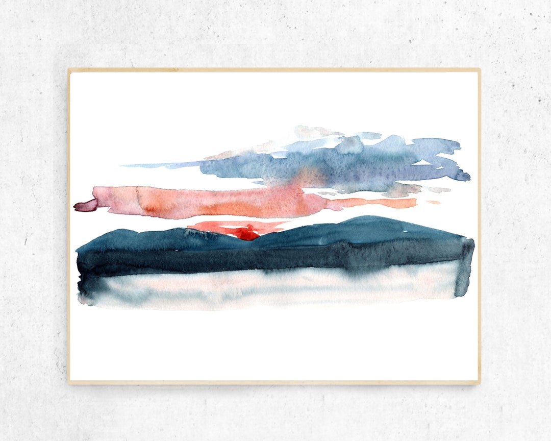 Abstract Horizontal Sunset in Tuscany Wall Art Abstract - Etsy