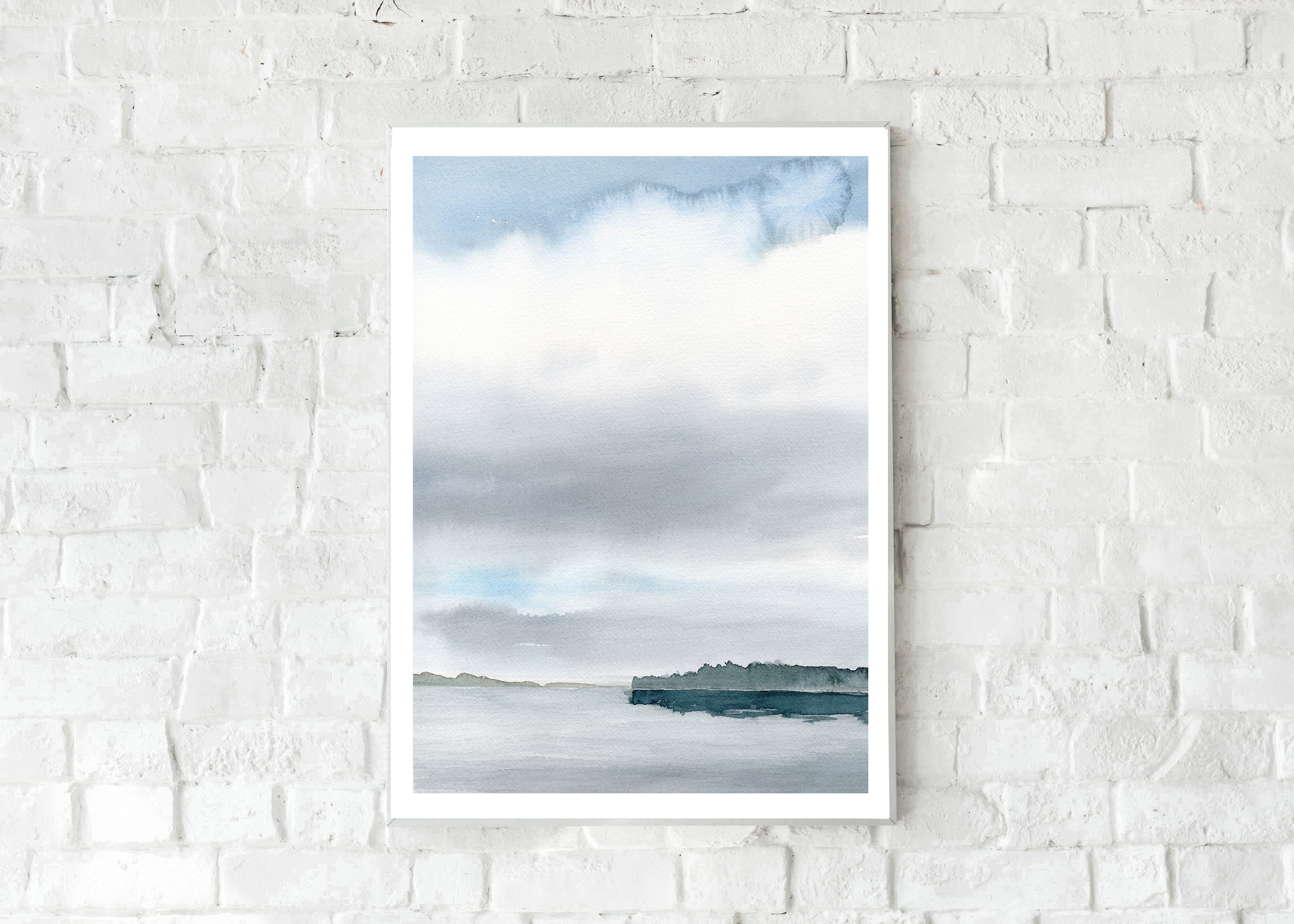 Large Printable set of 3 watercolor river landscapes Modern | Etsy