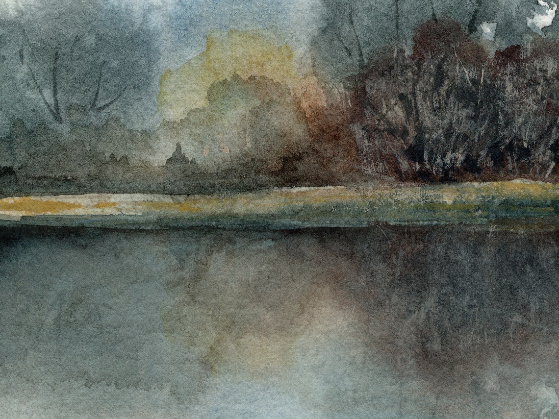 Large Abstract Watercolor Landscape Printable Art Watercolor | Etsy