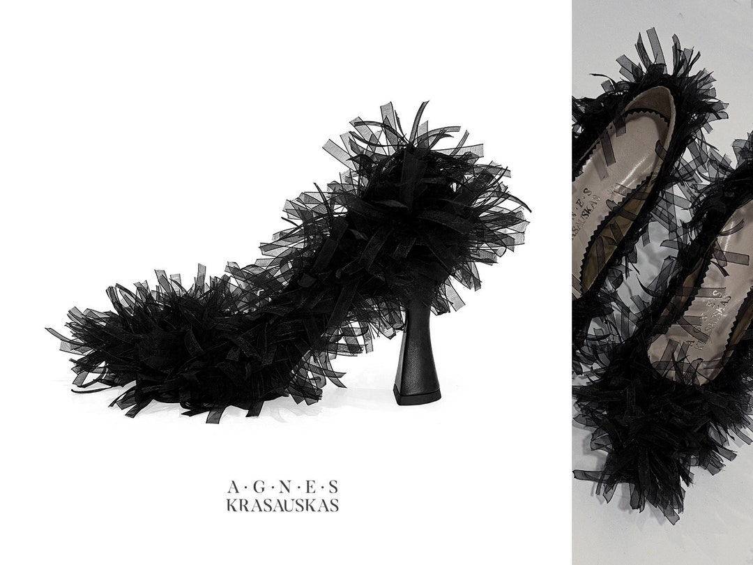 Most Impressive Black Organza Ribbon High Heel Pumps - Etsy