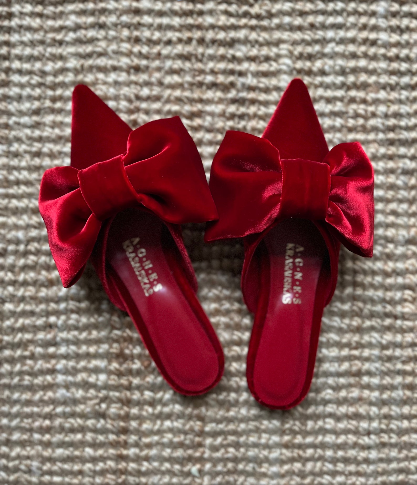 Silk Velvet Pointed Toe Mules ROSÉ With Bows - Etsy