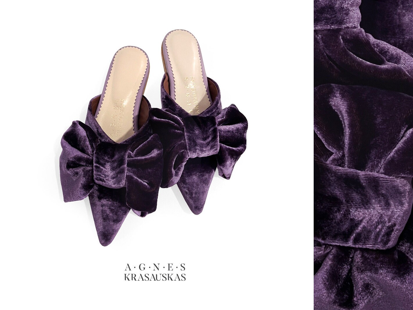 Silk Velvet Pointed Toe Mules ROSÉ With Bows - Etsy
