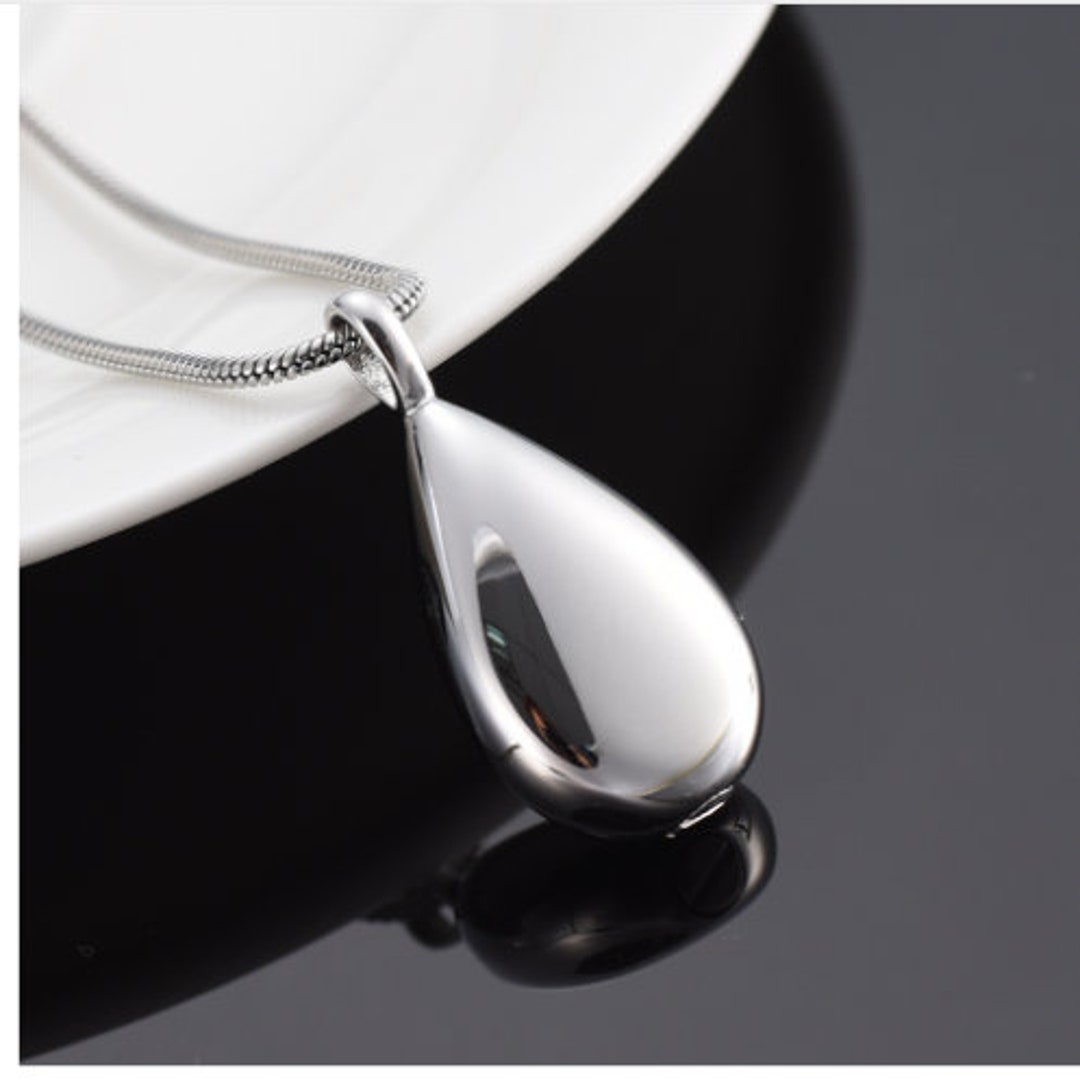 Teardrop Cremation Urn Pendant Ashes Necklace Funeral Memorial Keepsake ...