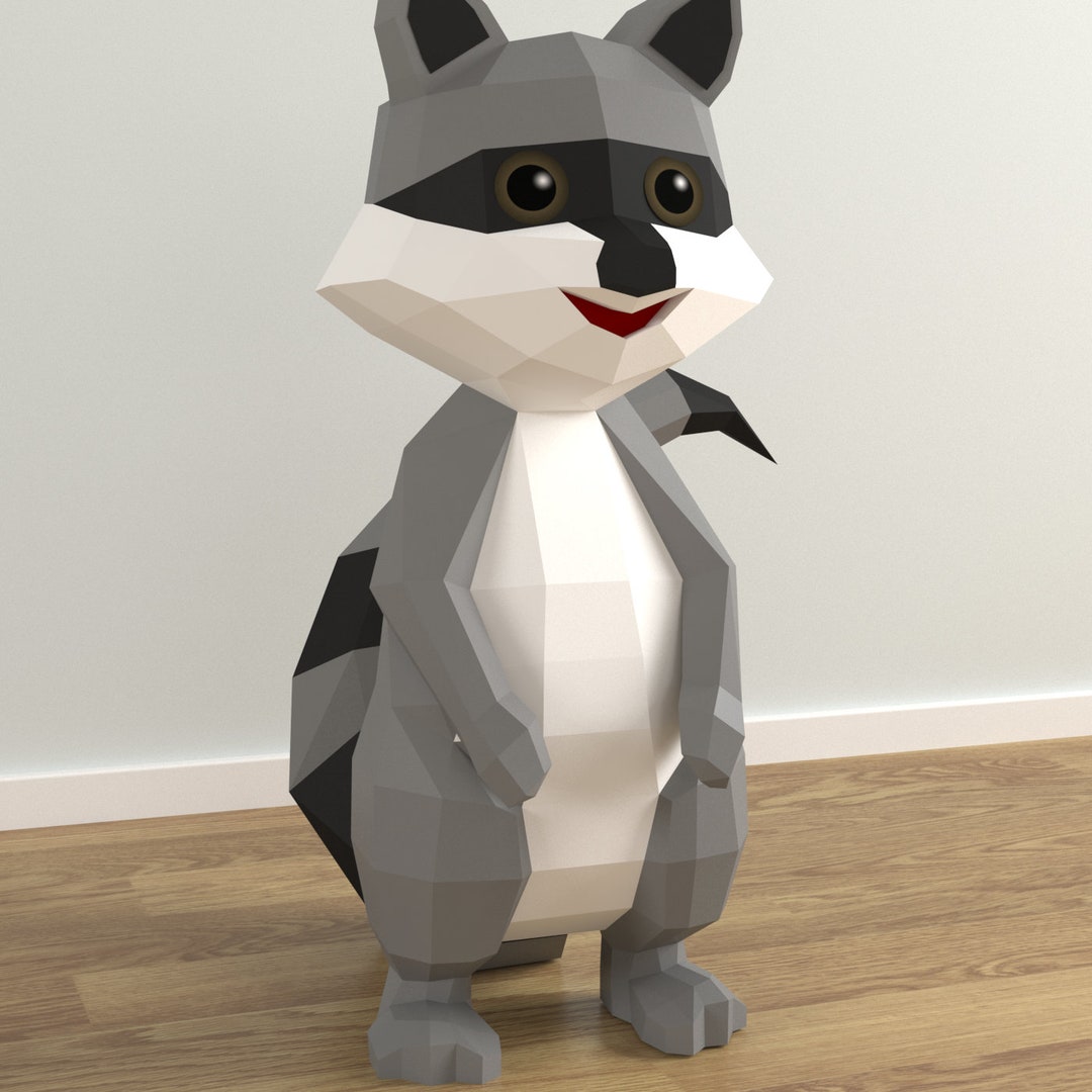 Racoon Papercraft DIY - Etsy