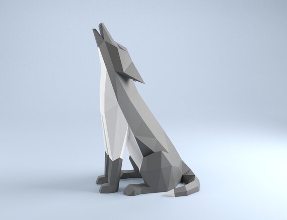 Wolf Real Size DIY Papercraft PDF Template | Etsy