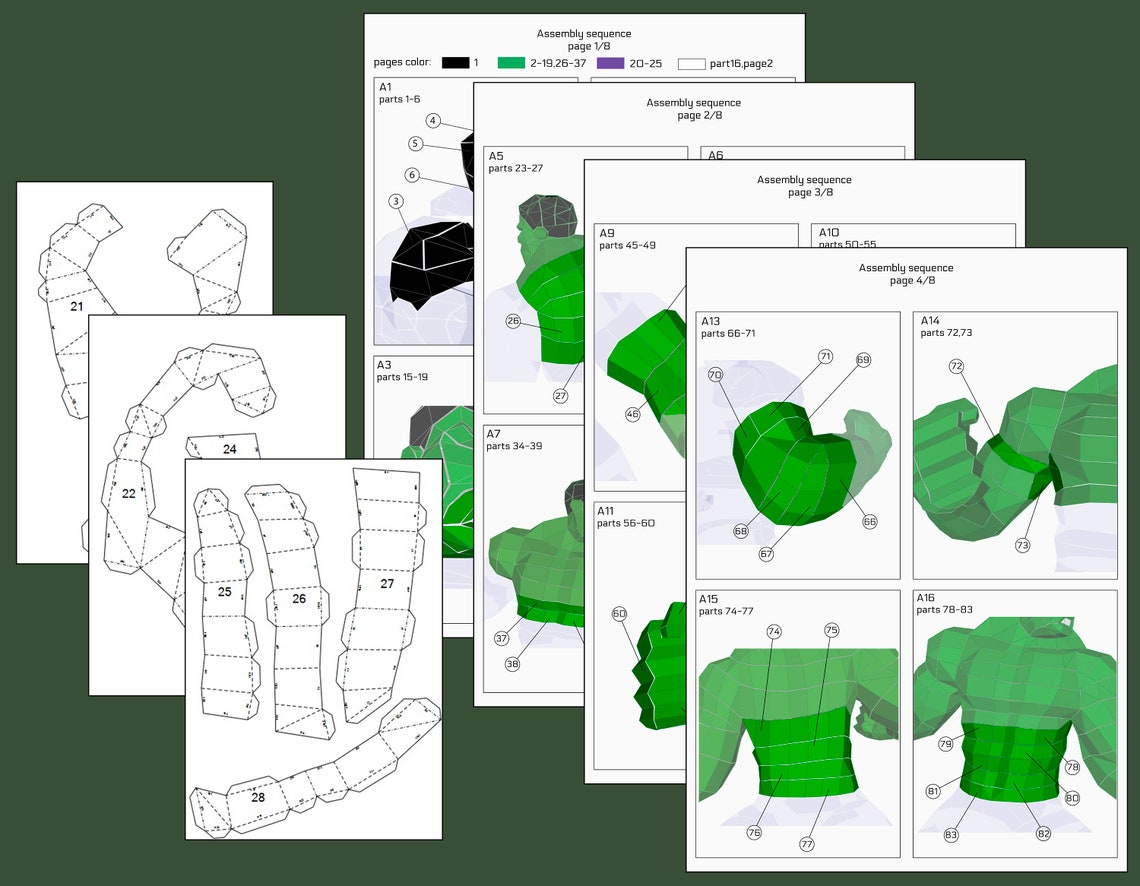 Hulk DIY Papercraft PDF Template 3d - Etsy