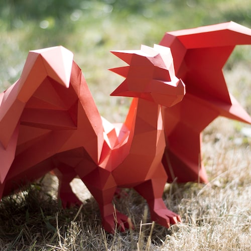 DIY Papercraft Dragon: Turn This Printable PDF Pattern Into an | Etsy