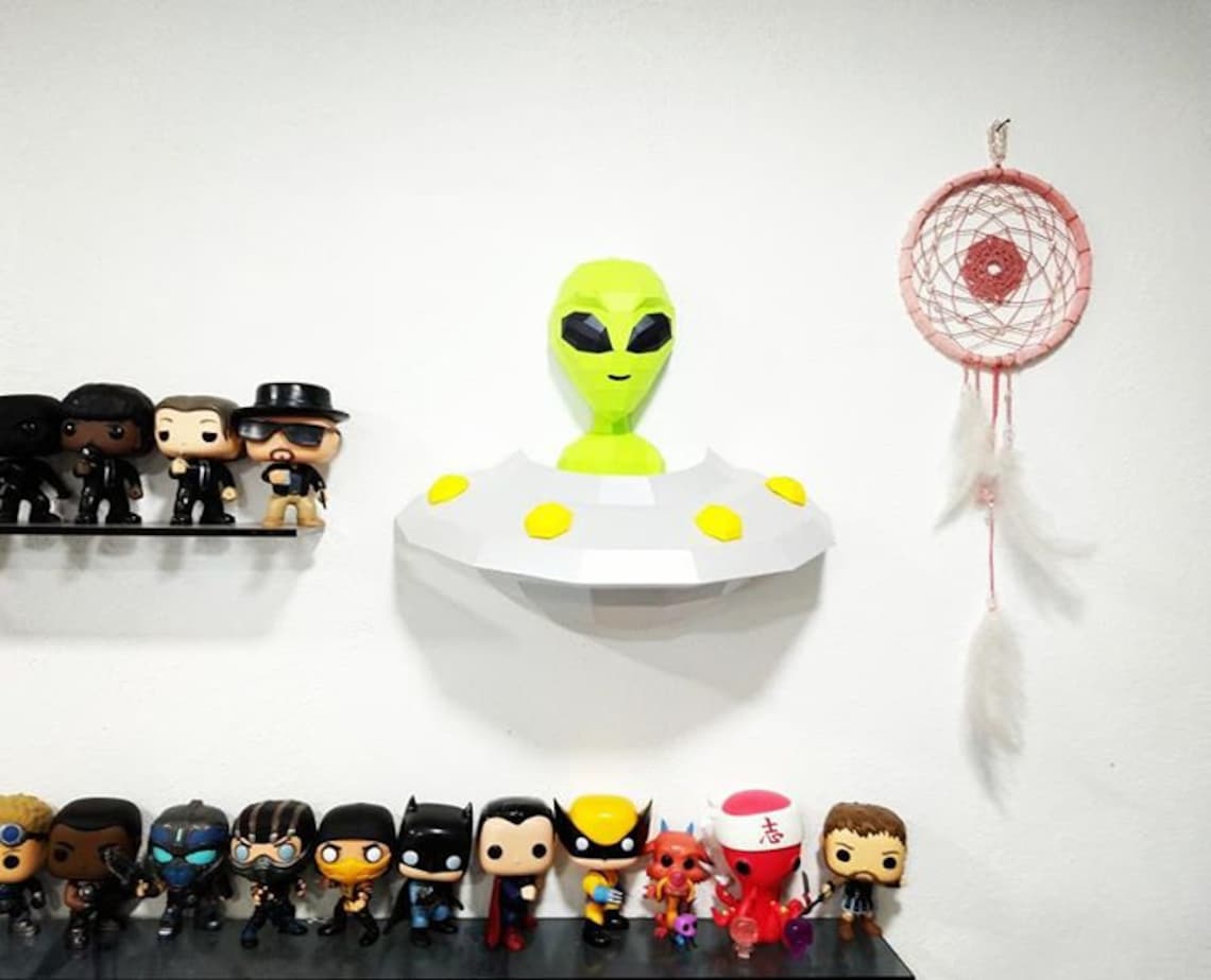 Alien UFO Flying Saucer Diy Papercraft PDF DXF Cameo - Etsy