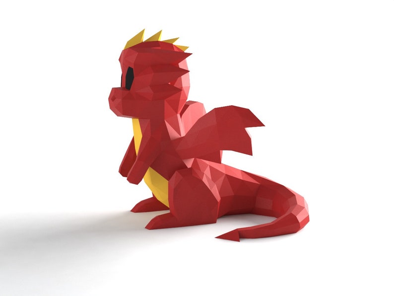 Dragon DIY Papercraft Template - Etsy