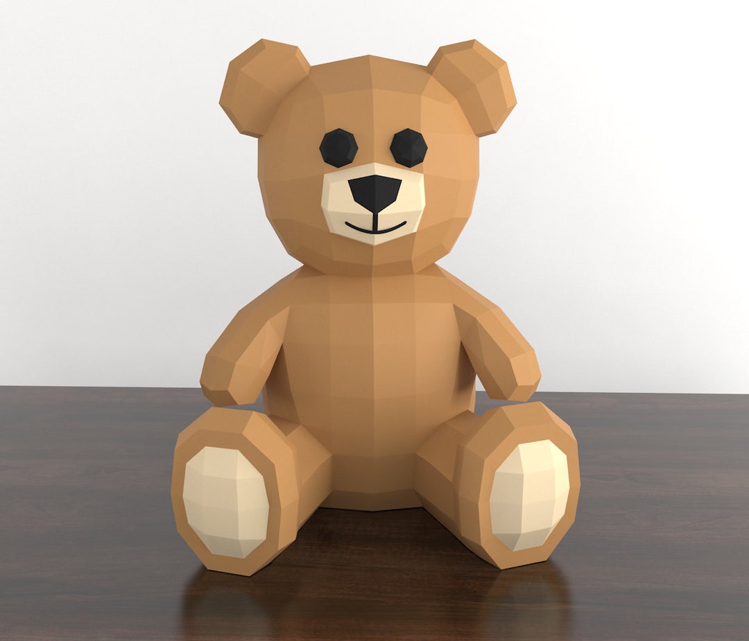 Teddy Bear Papercraft DIY - Etsy