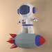 Astronaut on a Rocket Papercraft DIY - Etsy