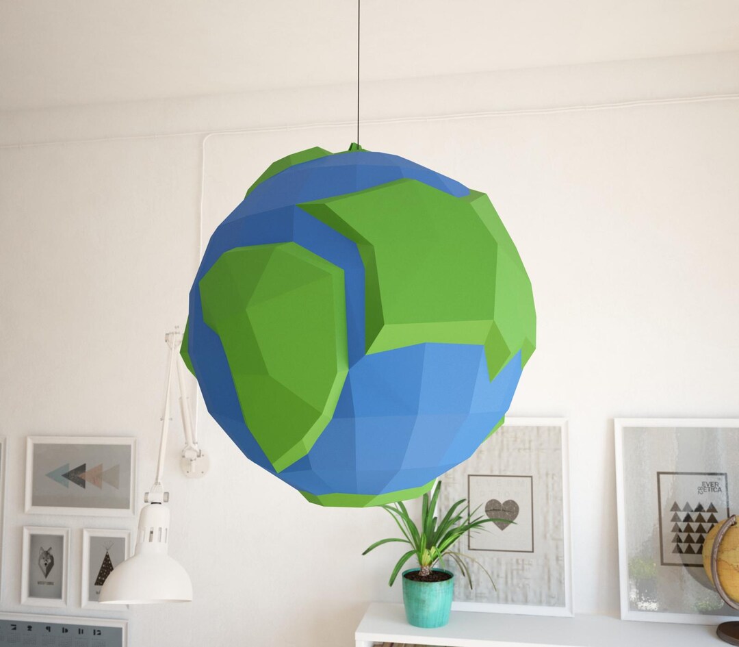 Earth Planet Papercraft PDF Template DIY DXF Silhouette Cameo - Etsy UK