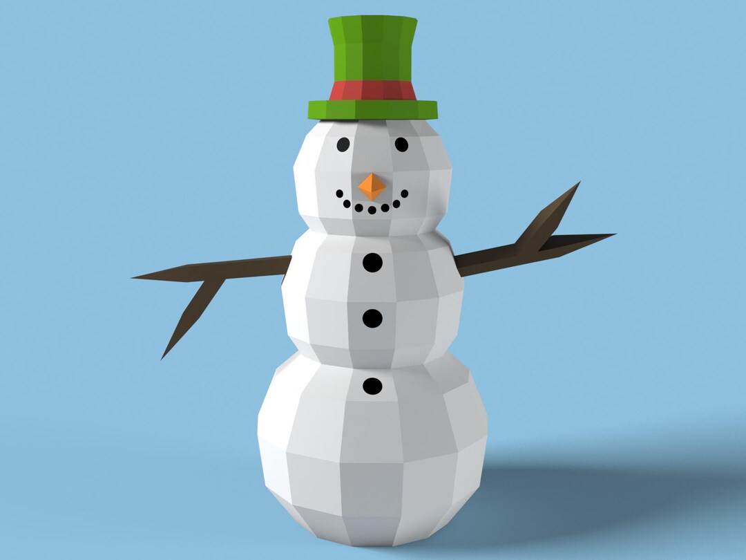 Snowman Papercraft DIY - Etsy