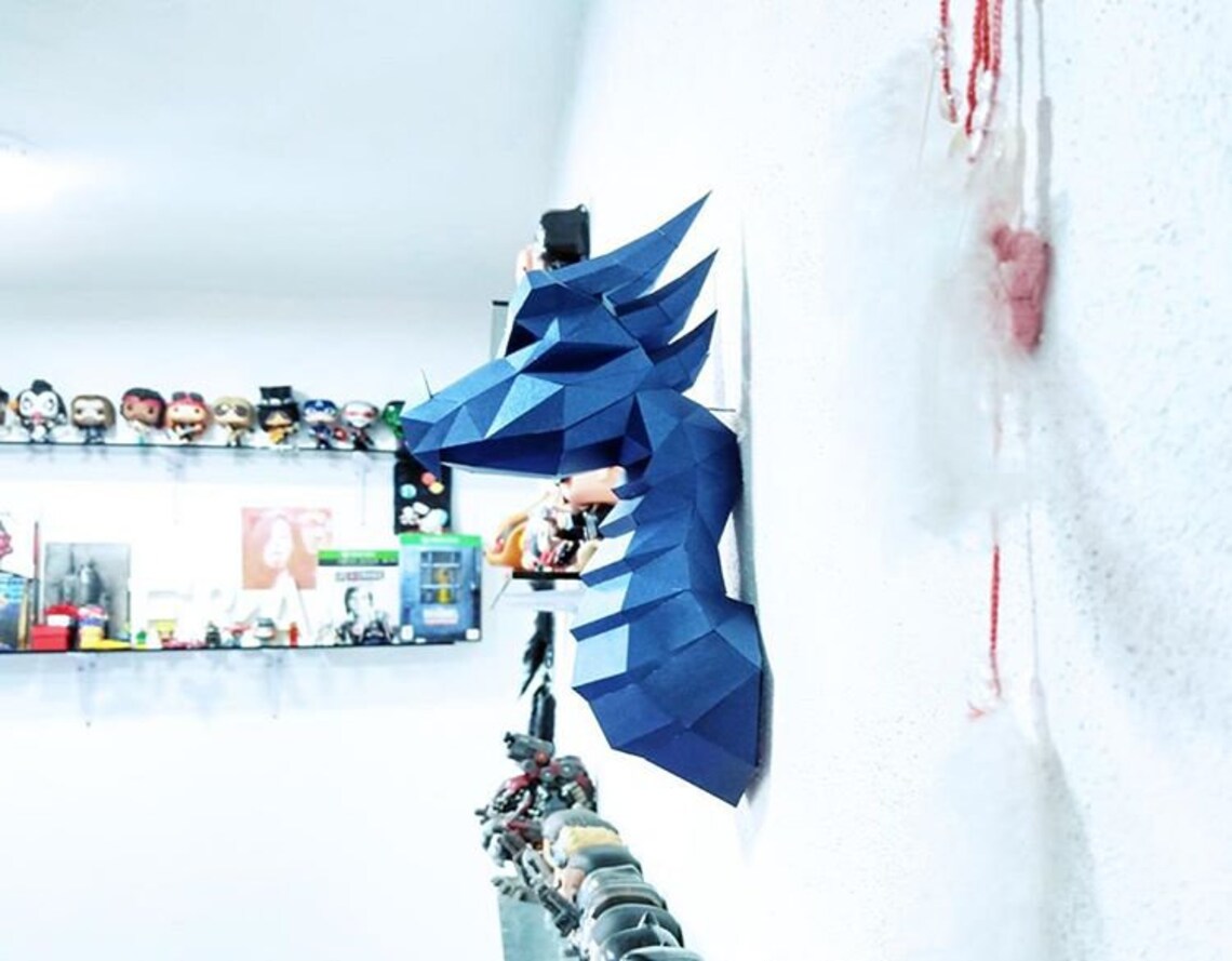 Dragon Head DIY Papercrat PDF Template 3d - Etsy