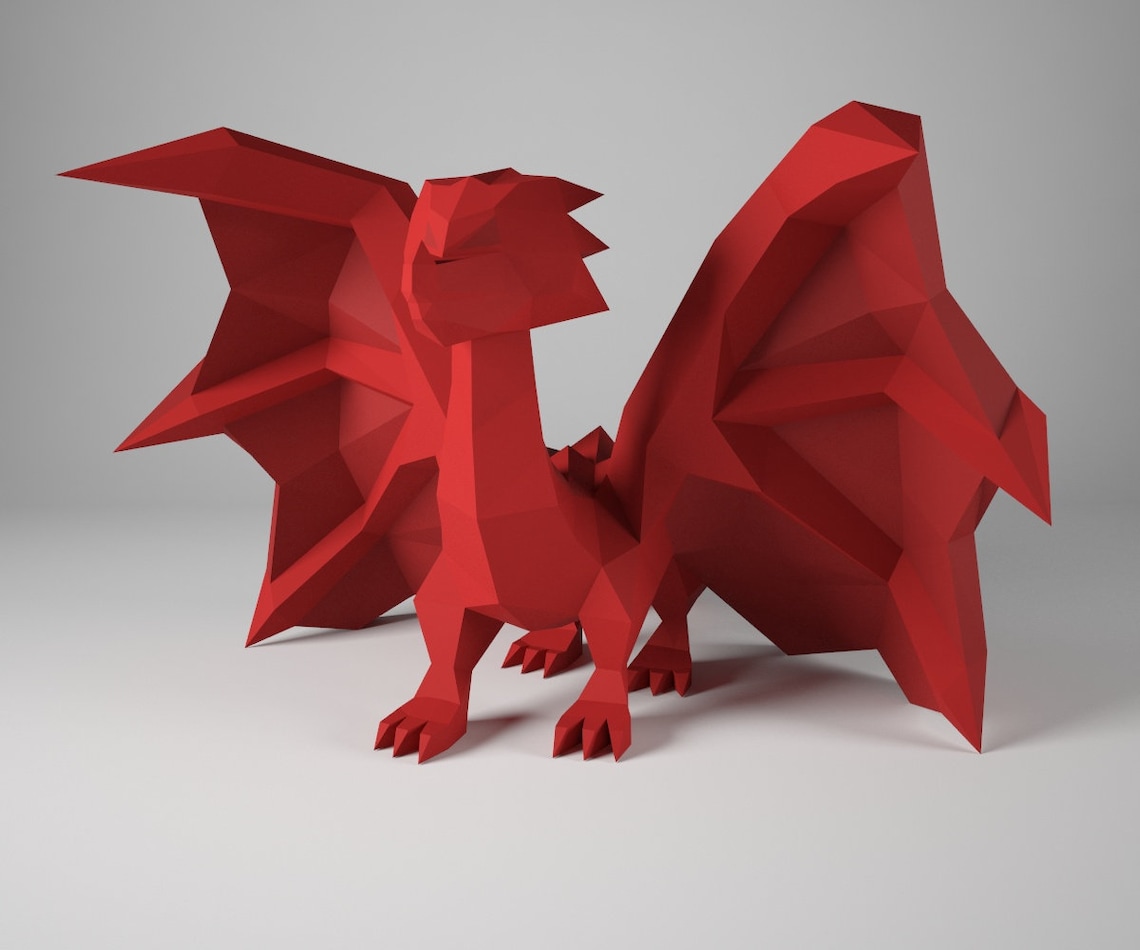 Dragon DIY Papercraft PDF Template 3d Sculpture - Etsy UK