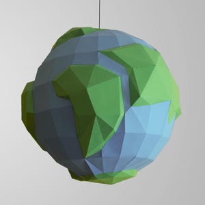 Plantilla PDF de papercraft del planeta Tierra DIY DXF silueta cameo ...