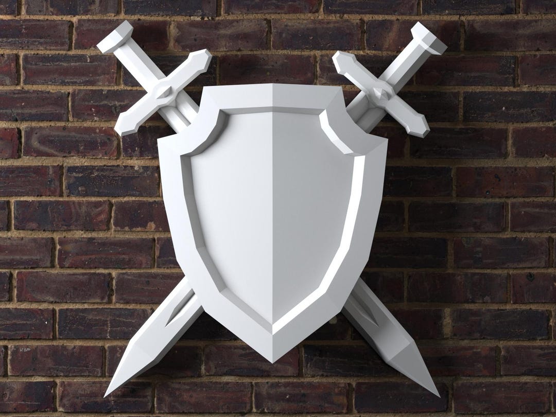 Shield and Swords DIY Papercraft PDF Template Silhouette Cameo - Etsy