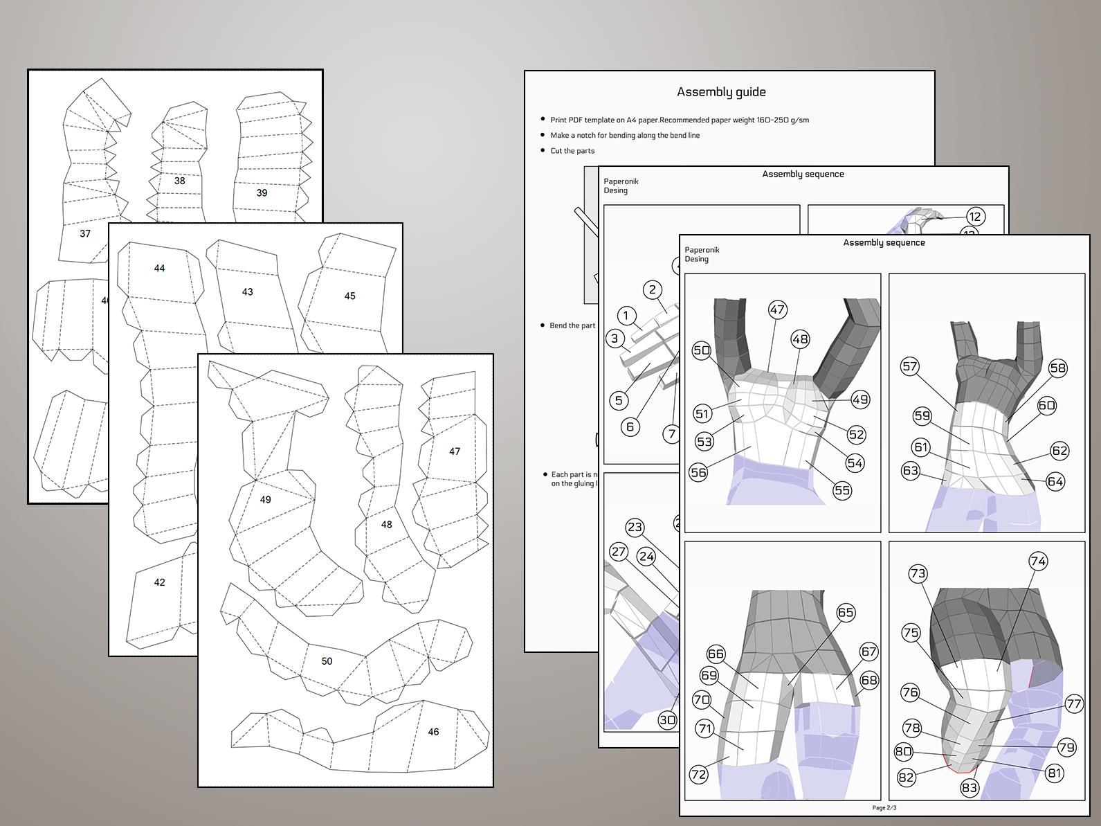 Woman Body Papercraft PDF Template DIY - Etsy