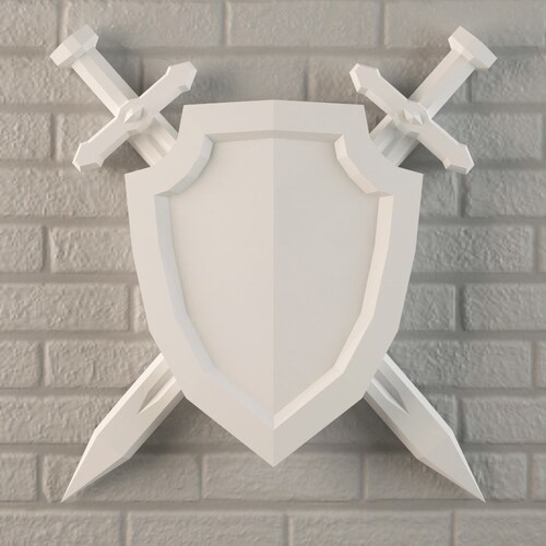 Shield and Swords DIY Papercraft PDF Template - Etsy