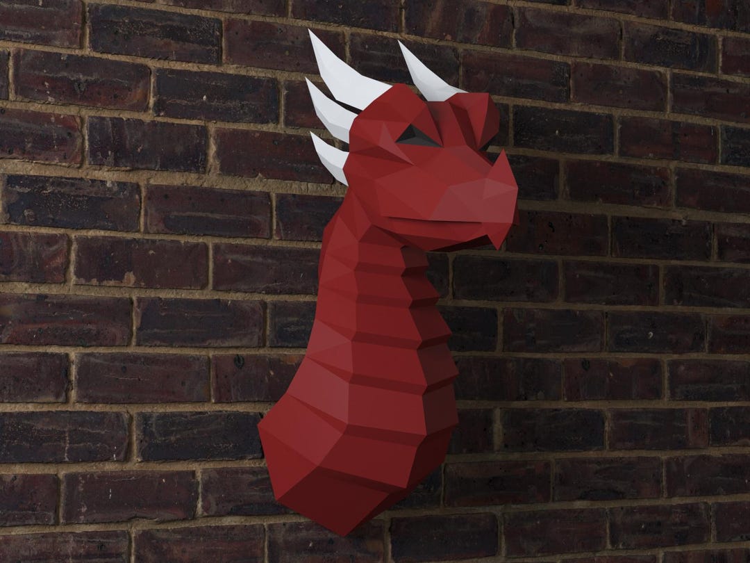 Dragon Head Papercraft PDF Template DXF Cameo - Etsy Australia