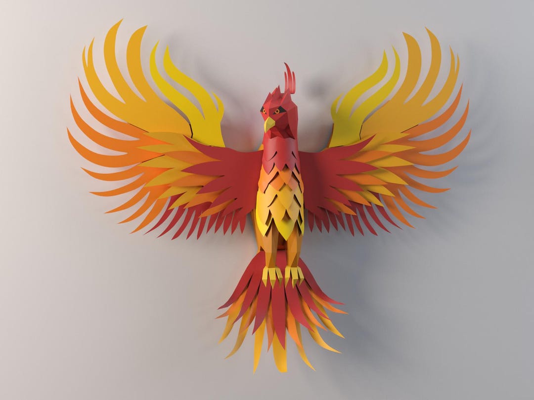 Pheonix Papercraft PDF Template DIY Bird DXF Cameo - Etsy Canada