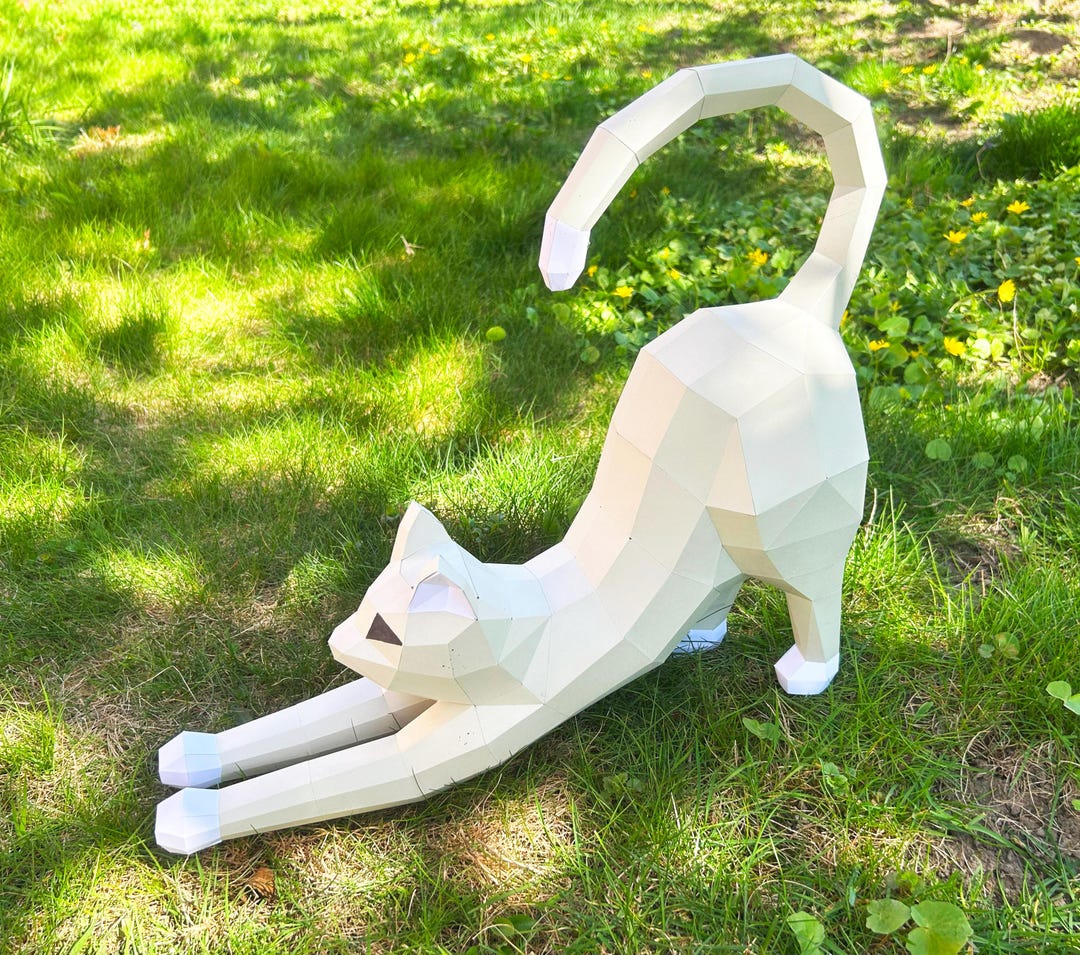 Cat Papercaft PDF SVG Template DIY Cricut - Etsy