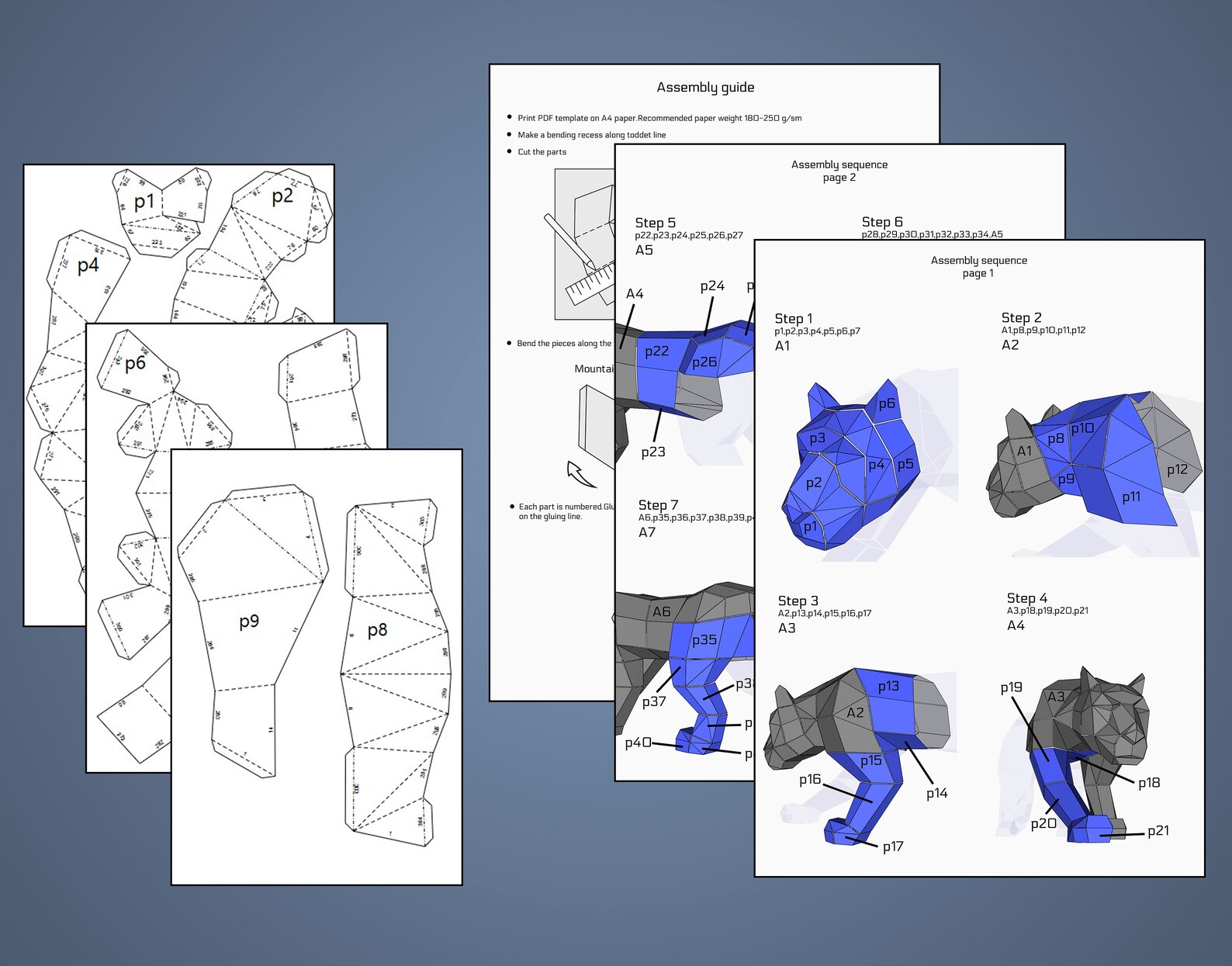 Panther Puma DIY Papercraft DPF Template | Etsy Canada