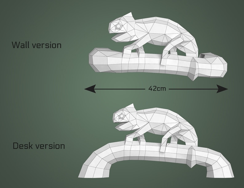 Chameleon DIY Digital Papercraft Model PDF Template 3d - Etsy