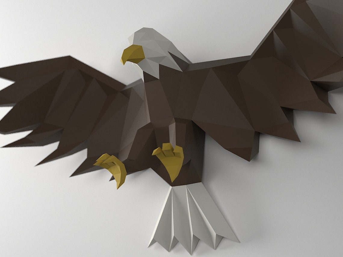 Buy Eagle DIY Papercraft Low Poly PDF Template Online in India - Etsy