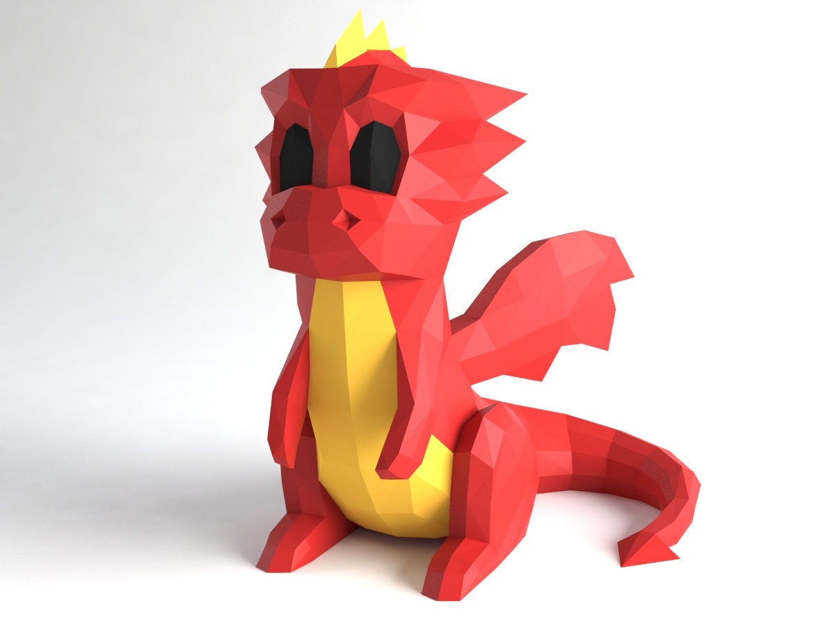 Dragon Papercraft PDF SVG Template DIY Dxf Cameo - Etsy