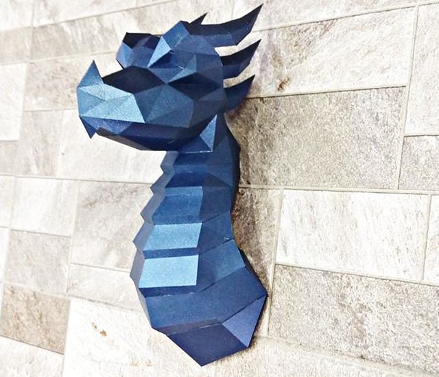 Dragon Head DIY Papercrat PDF Template 3d | Etsy