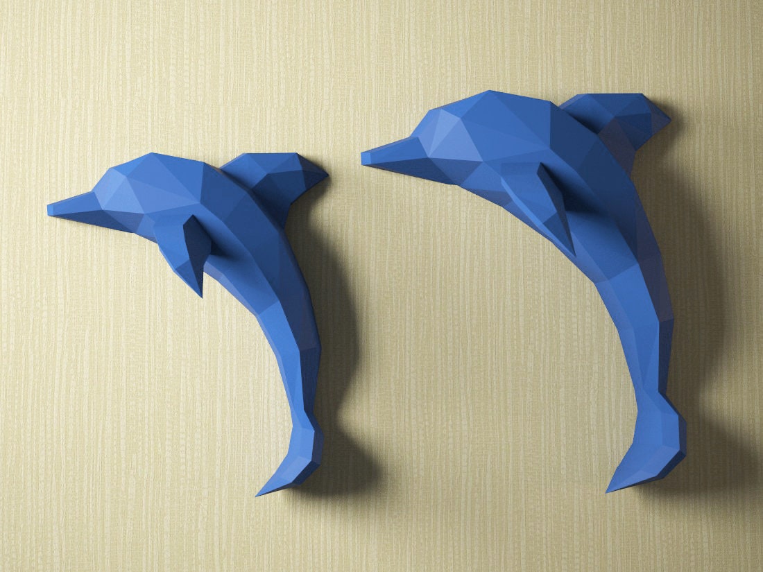 Dolphin DIY papercraft digital print PDF template | Etsy