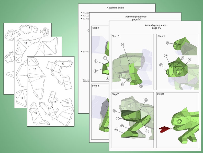 Chameleon DIY Papercraft - Etsy