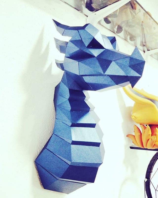 Dragon Head Papercraft PDF Template DXF Cameo - Etsy
