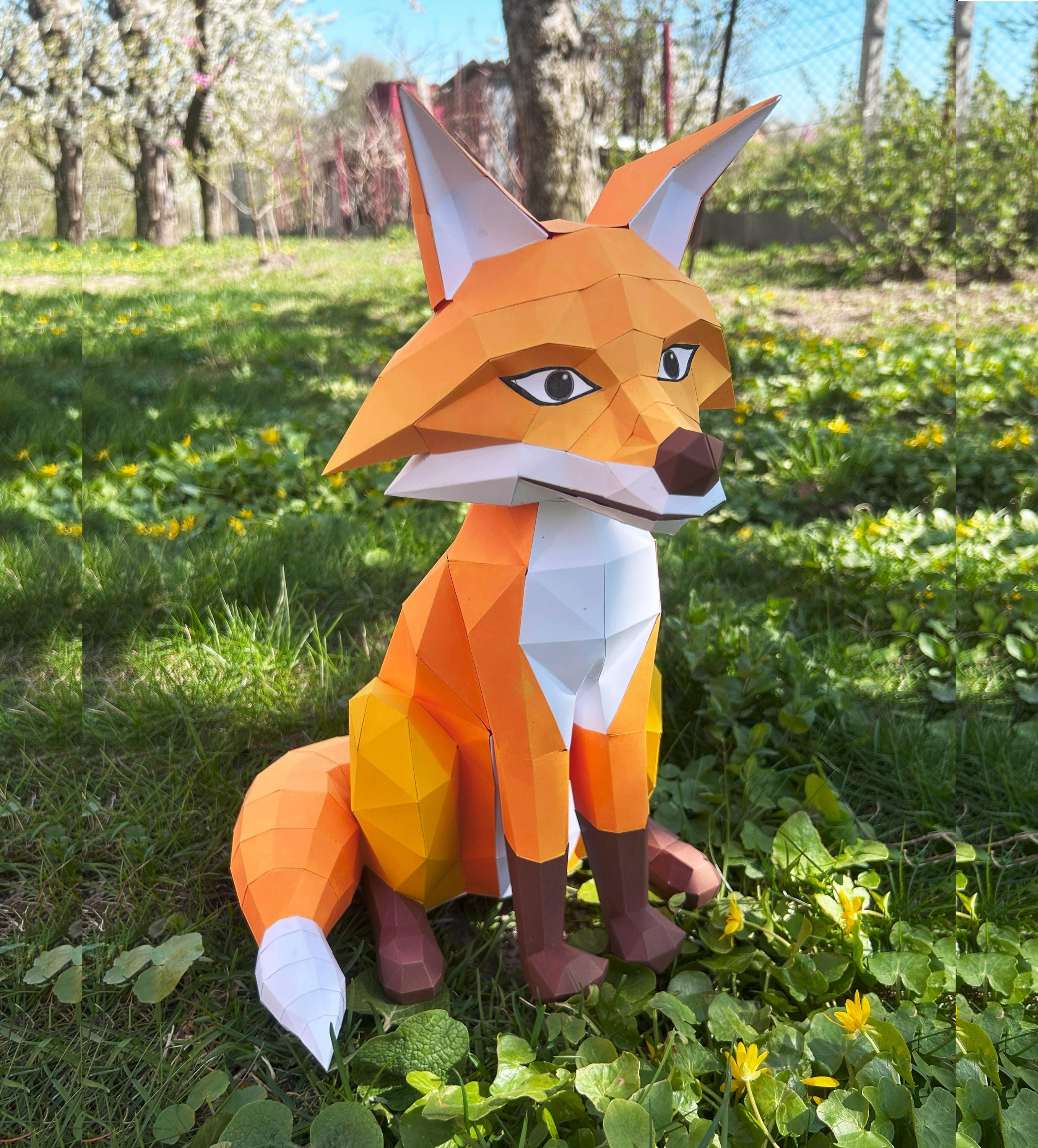 Fox Papercraft (PDF+SVG) | Printable Template | 3D Sculpture - Etsy ...