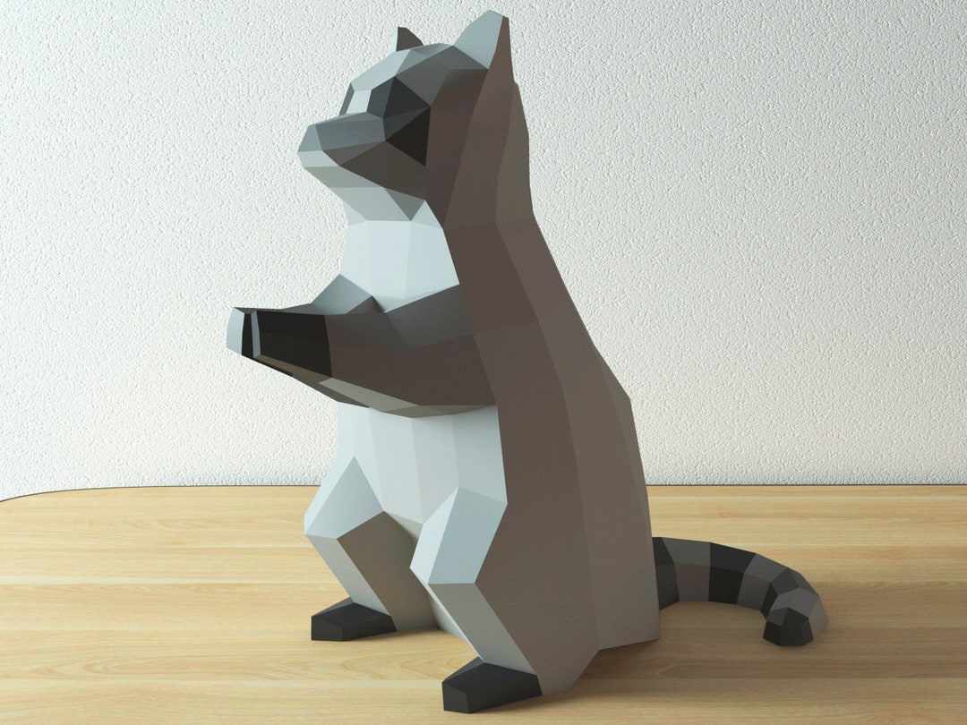 Raccoon Papercraft DIY - Etsy