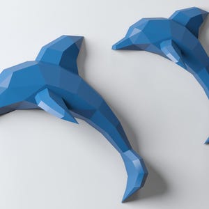 Dolphin Papercraft PDF SVG DIY Template Wall Decor Cricut - Etsy