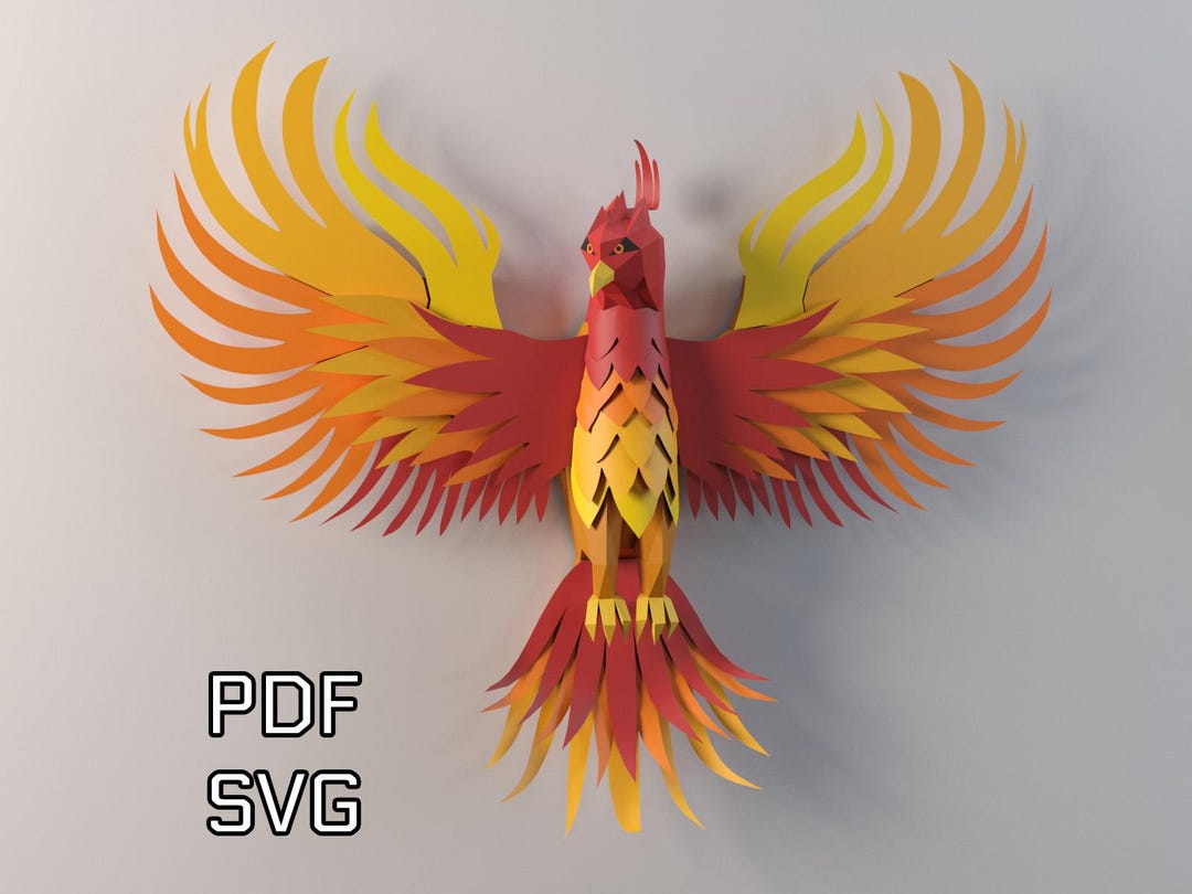 Pheonix Papercraft PDF SVG Template DIY Cricut - Etsy UK