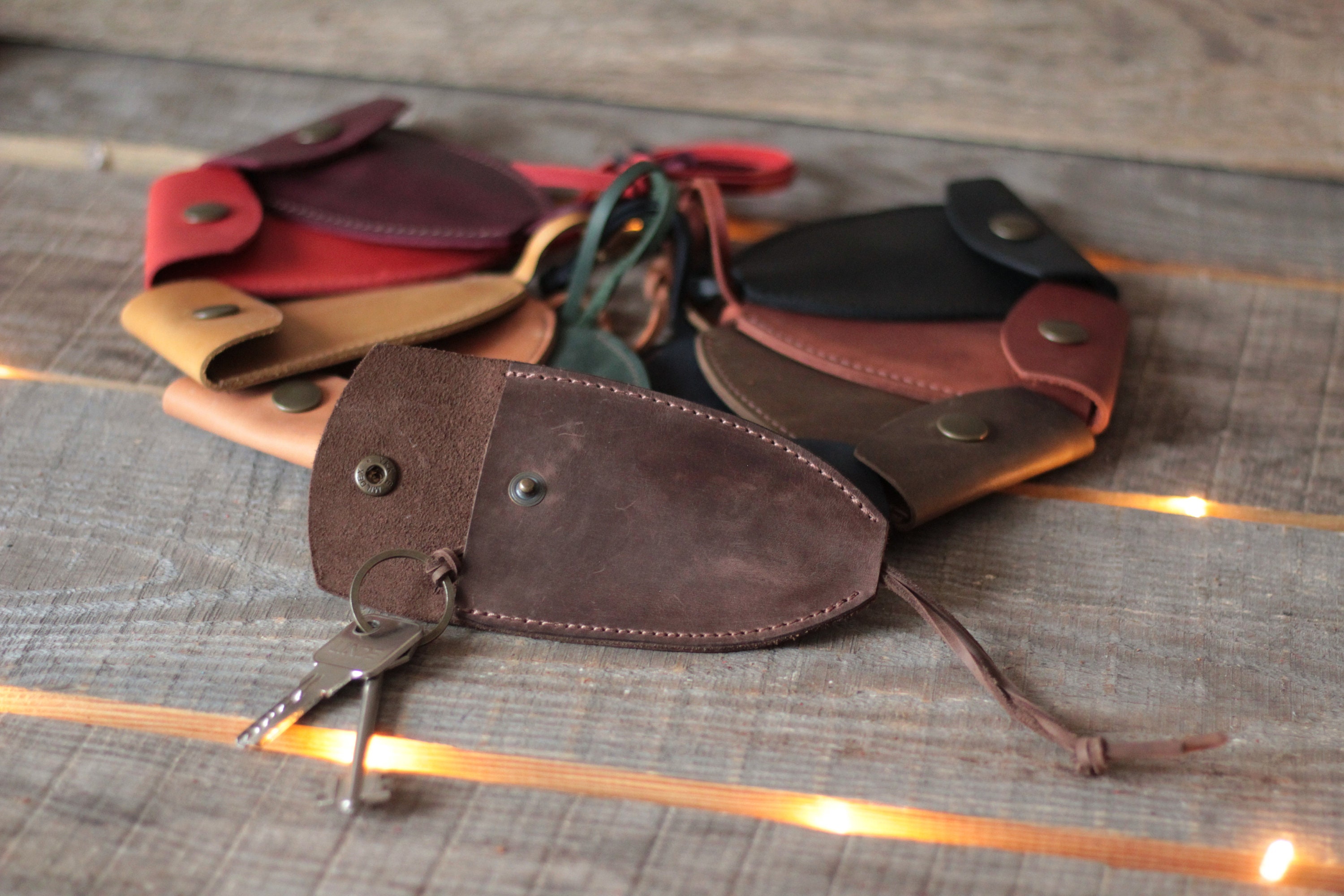 Personalization Leather Key Case Holder Pouch Keychain Key | Etsy