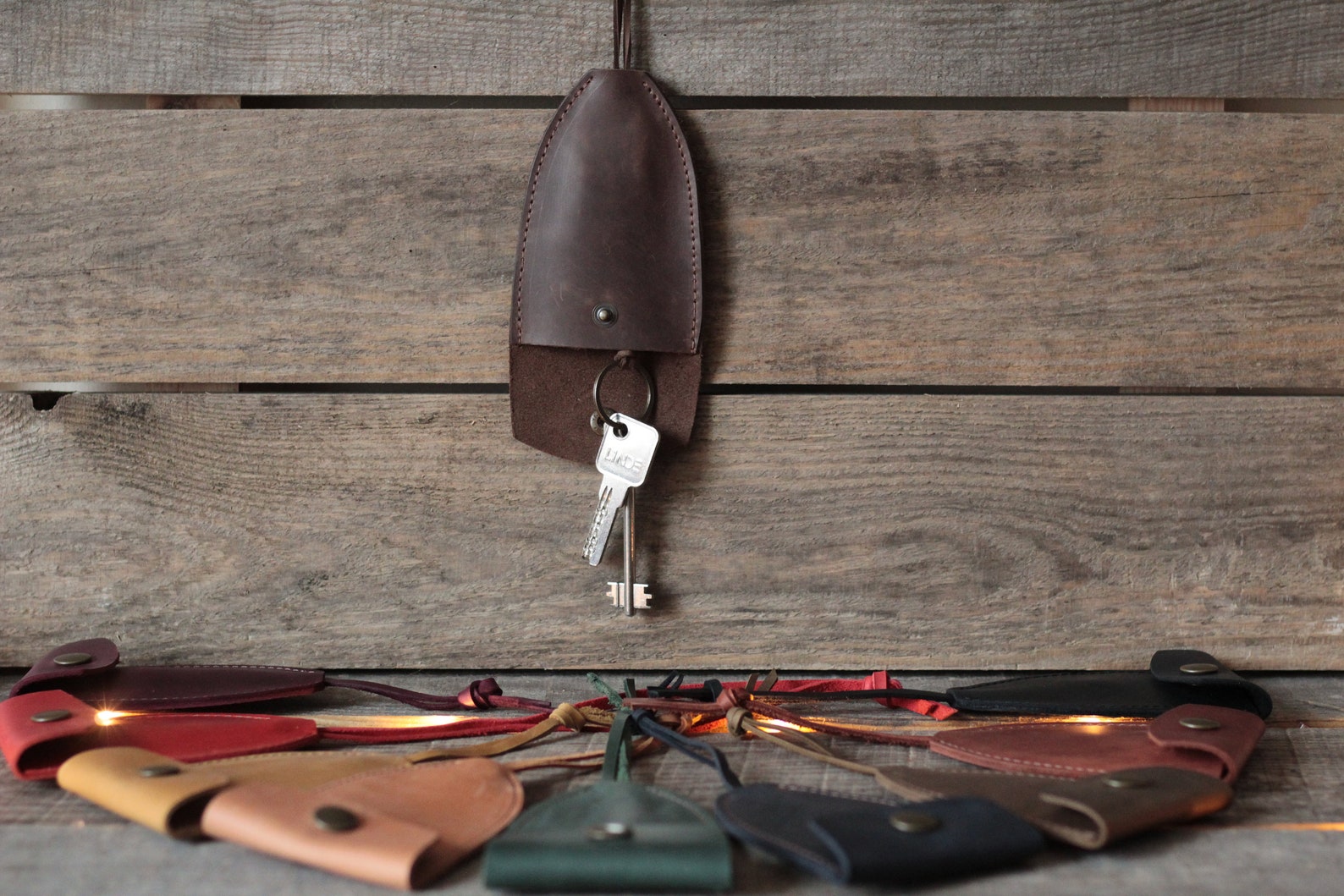 Personalization Leather Key Case Holder Pouch Keychain Key | Etsy