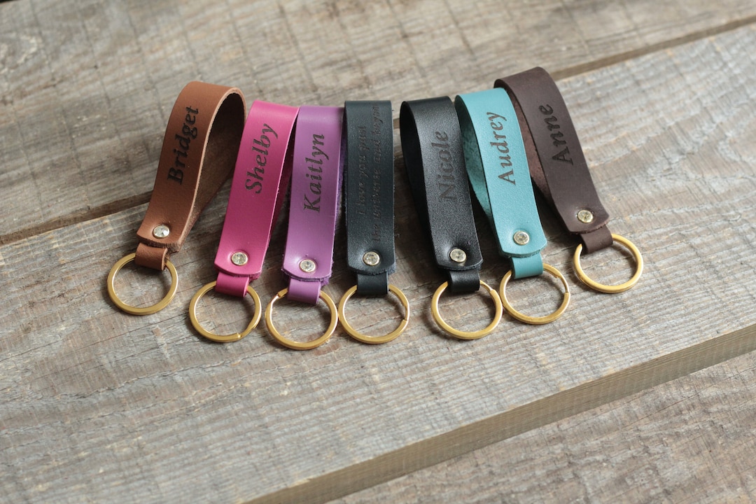 Personalized Leather Key Ring, Personalized Godfather Gift, Leather Key ...