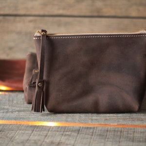 Leather Makeup Bag Personalized Bridesmaid Gift Ideas Makeup | Etsy