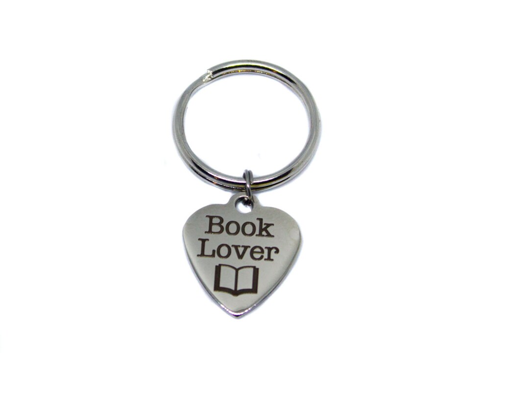 Stainless Steel "book Lover" Key Chain, Keychain, Book Bag, Library ...