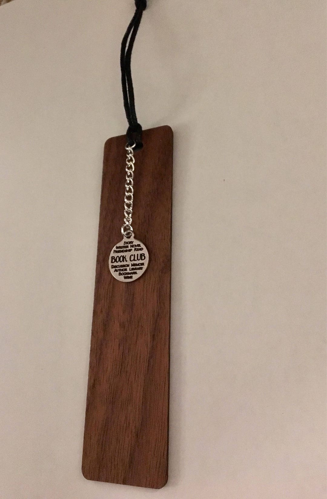 Wooden Bookmark With Stainless Steel “book Club" Graffiti Charm Book ...