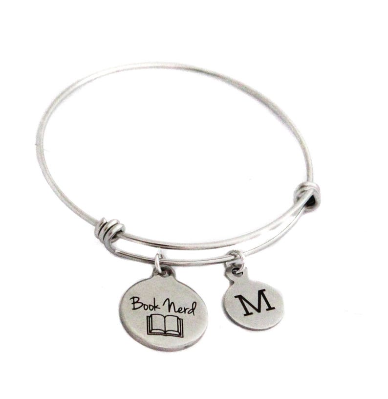 Custom Stainless Steel Adjustable Bracelet, "book Nerd" Stainless Steel ...