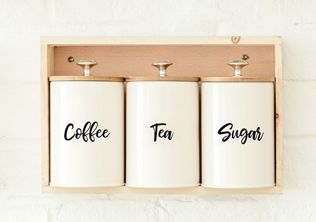 Coffee/tea/sugar Canister Label | Kitchen Container Decal | Coffee Tea ...