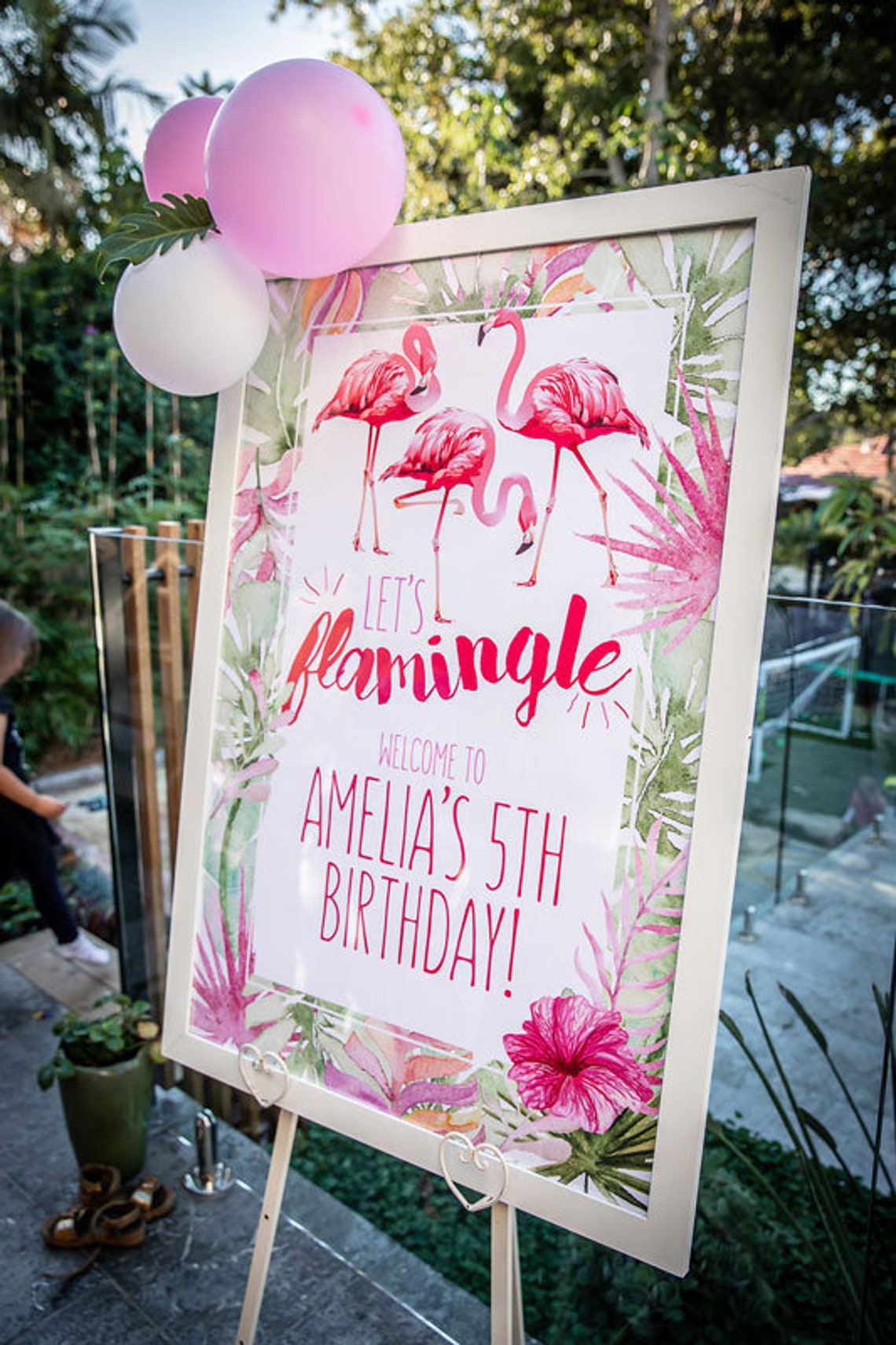 Flamingo - Welcome Sign, Birthday, Event, Signage, Flamingo, Tropical ...