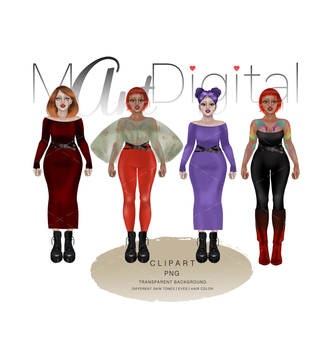 Customized Girl Model Clipart.plus Size Model Png.printable Paper Doll ...