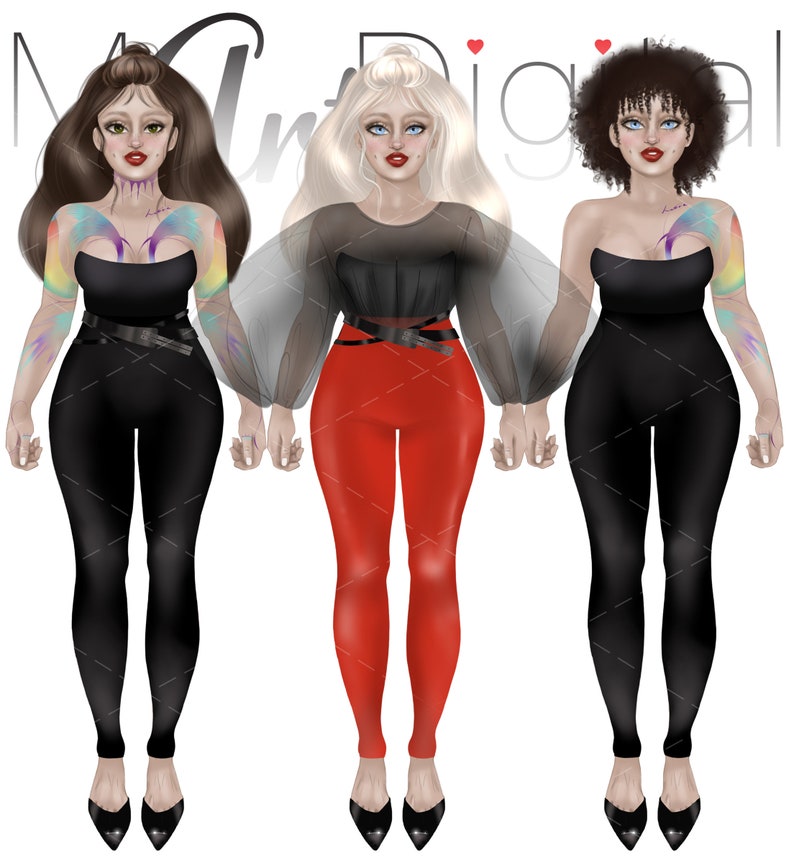 Customized Girl Model Clipart.plus Size Model Png.printable Paper Doll ...