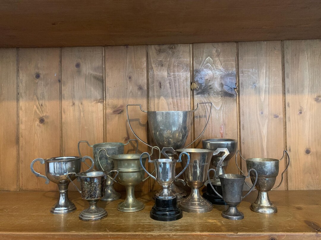 Vintage Collection of 10 Silver Plate Trophies, Trophy, Trophies ...